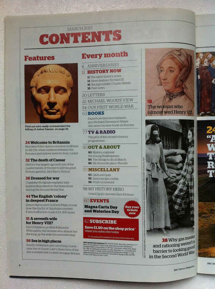 BBC History Magazine (Back Issue) - Romans - Good Condition - March ...