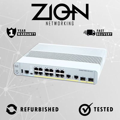 Cisco WS-C3560CX-12PC-S 12-Port GE PoE+ SFP IP Base Compact Layer 3 ...