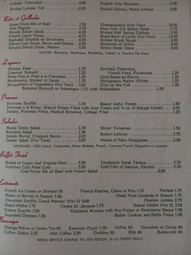 Vintage 1971 Legendary The Beverly Hills Hotel California Dinner Menu ...