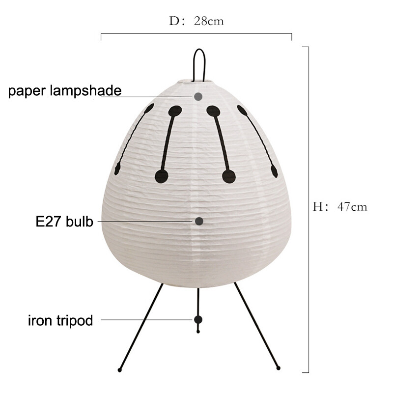 Japanese Rice Paper Table Lamps Akari Noguchi Yong Desk Lamp Bedroom ...