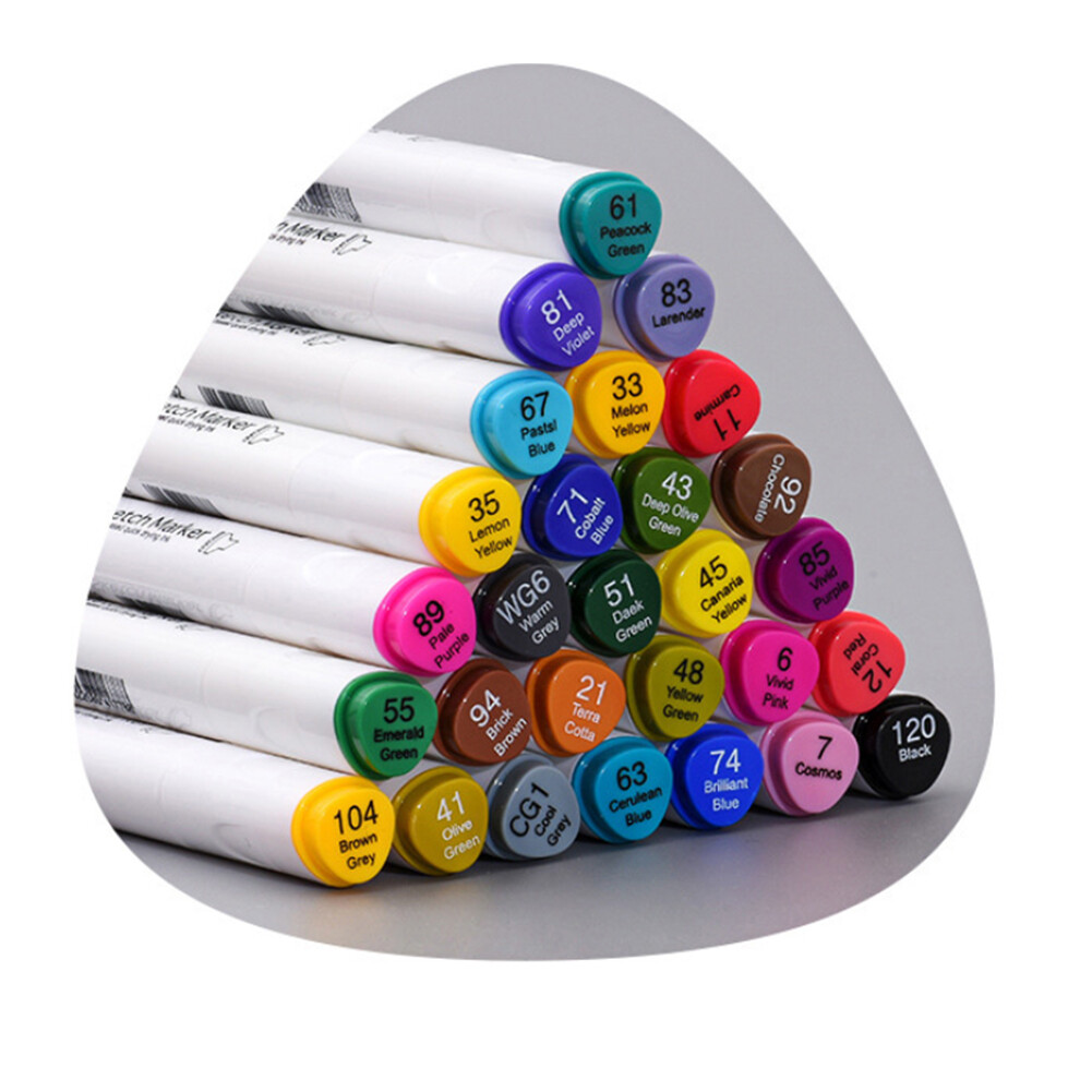 36 Colours Dual Tip Permanent Alcohol Based Art Marker Pens Drawing ...