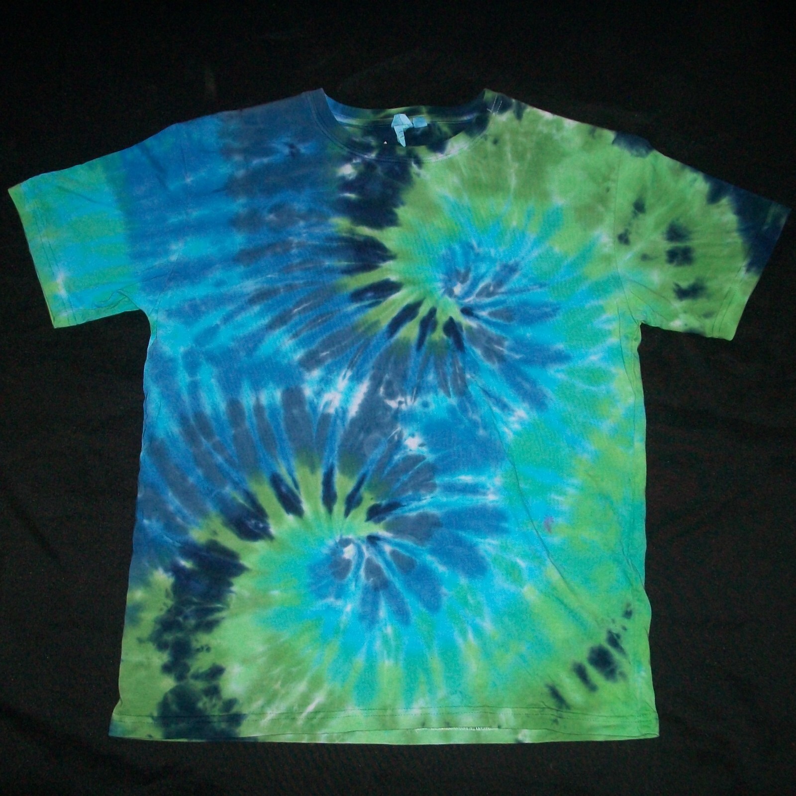 Organic Tie Dye Child T-Shirt Large 12 Blue & Green Tye Dyed Hippie ...