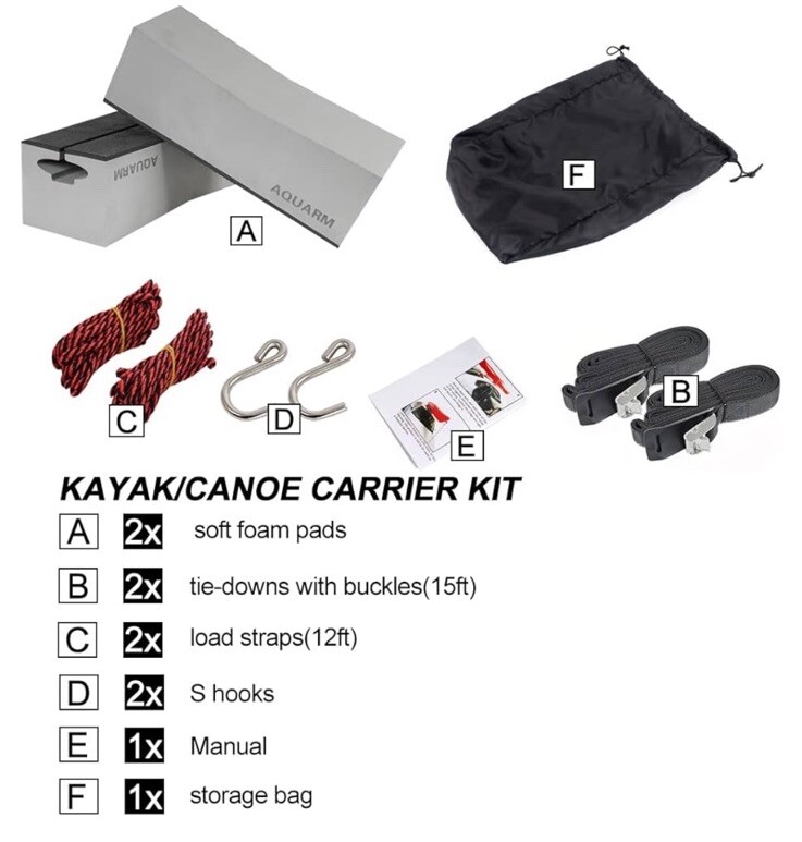 Universal Kayak Carrier Kit Kayak Foam Blocks for Roof Soft Standard ...