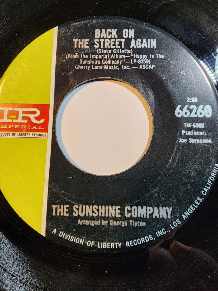 Sunshine Company - Back On The Street Again / I Just Want To Be Your VG ...