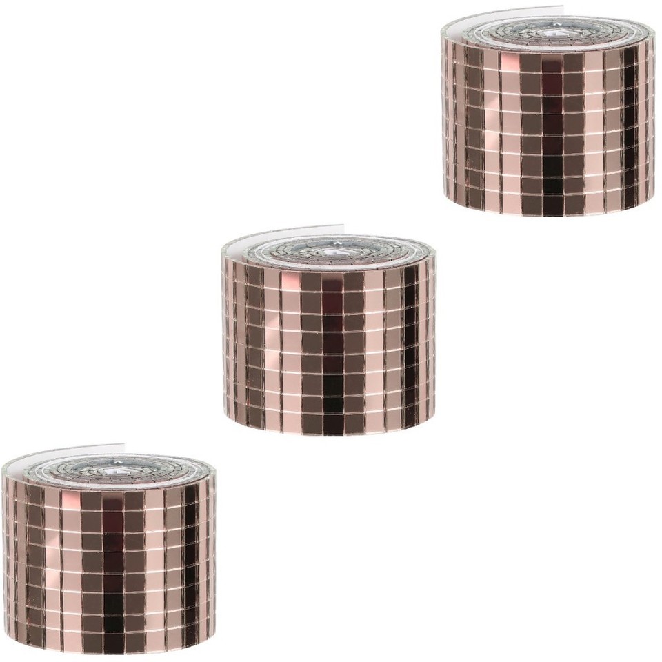 3 Rolls Square Glass Mirror Tiles Stickers Small Home Wall Decoration ...