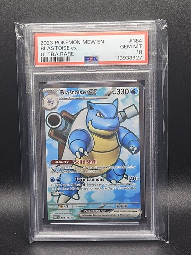 Blastoise Ex #184/165 PSA 10 Gem Mint! Pokemon 151 Ultra Rare | eBay