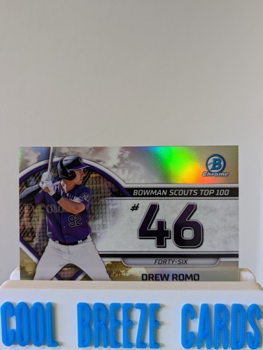 Drew Romo 2023 Topps Baseball Bowman Chrome Scouts Top 100 Rockies | eBay