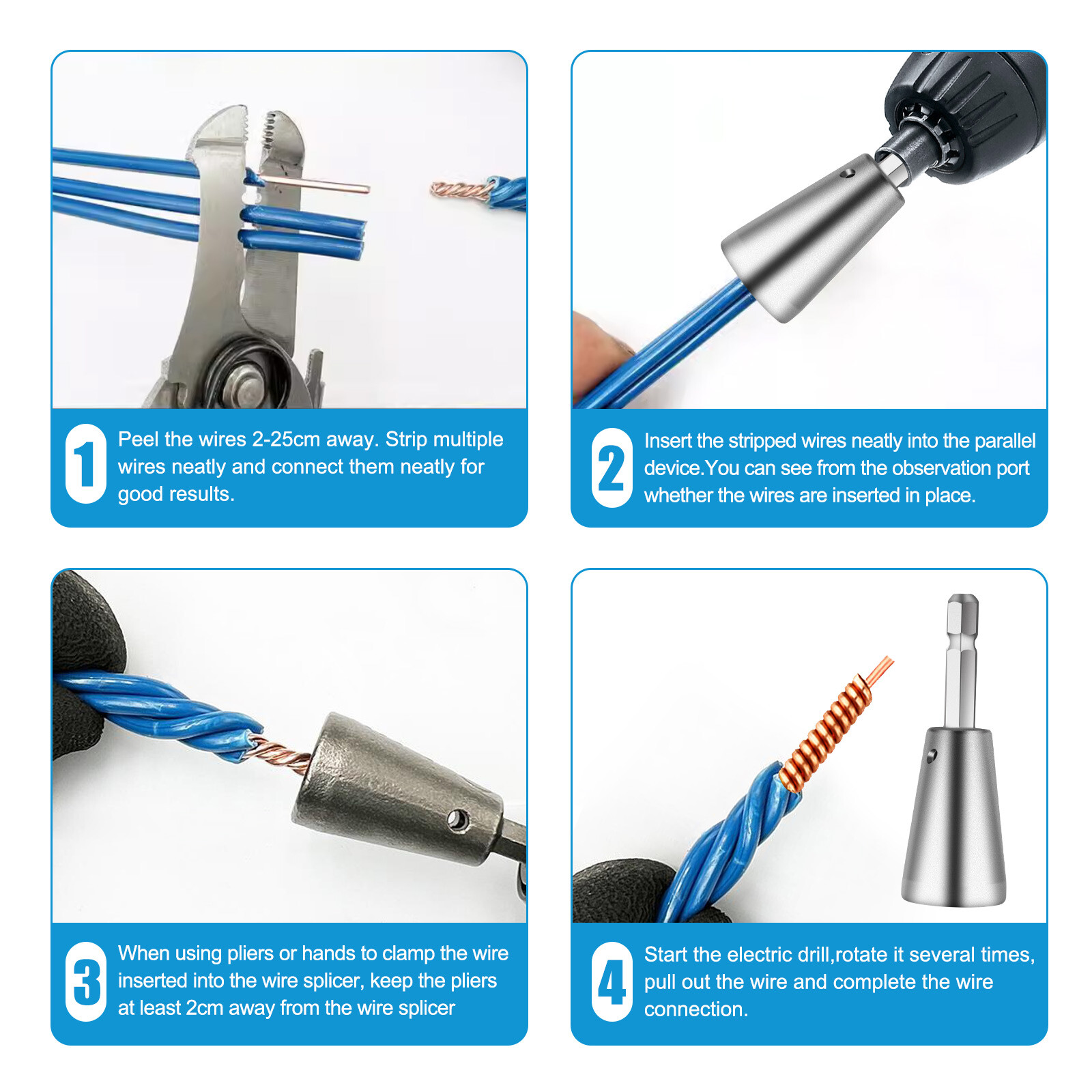 2PCS Wire Nut Twisting Tool Wire Cable Twister for Electrical Power ...