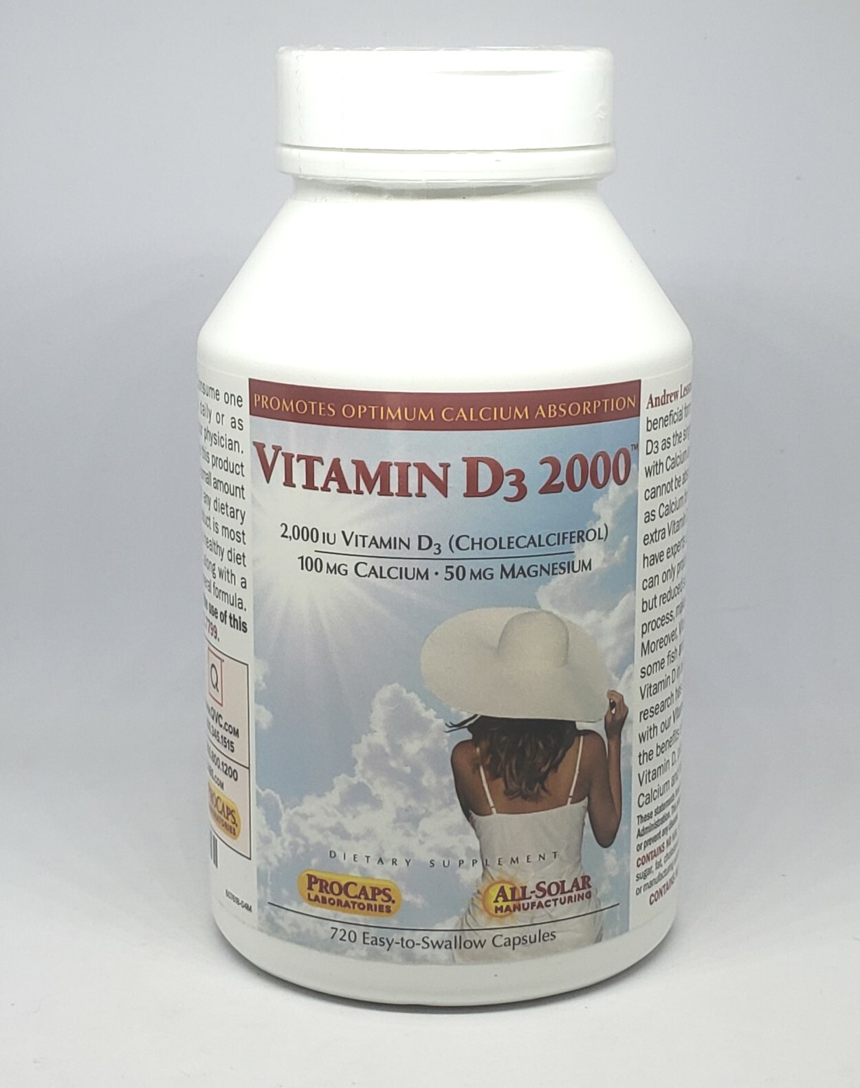 Andrew Lessman Vitamin D3 2000 IU 10mg Calcium 50mg Magnesium 720 ...
