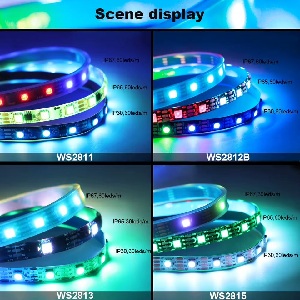 WS2811 LED Strip 5050 RGB 150/300LEDs 5M ws2811 IC Individual ...