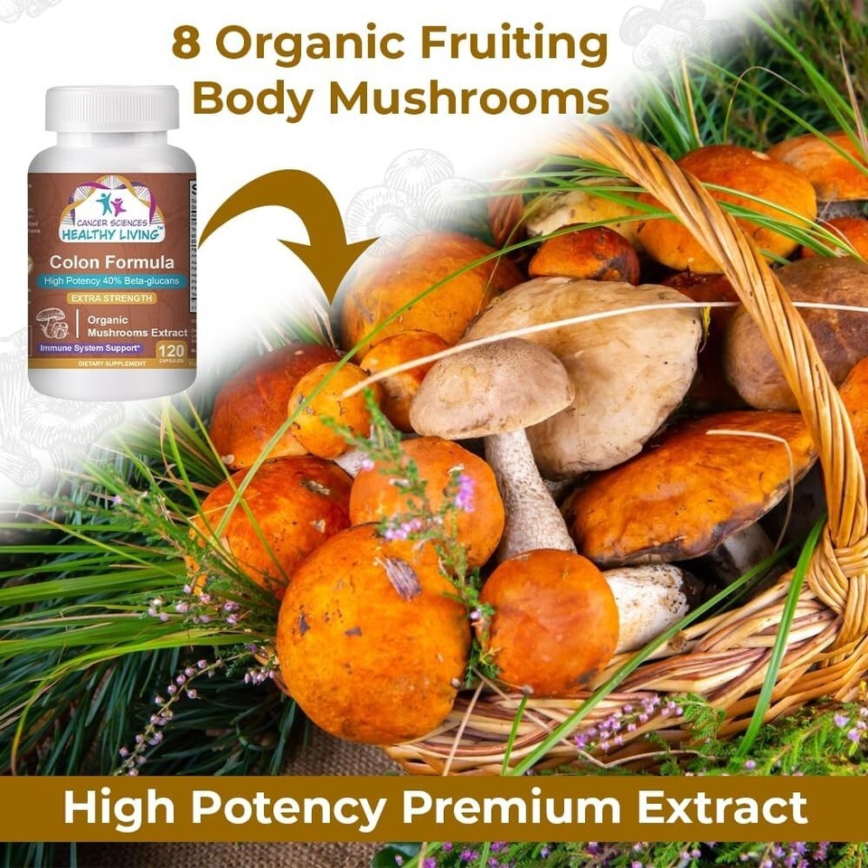 Colon Formula, Organic Mushrooms Extract Supplement, Extra Strength ...