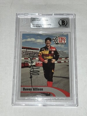 Davey Allison 1992 PRO SET WINSTON CUP TEXACO HOFer signed card with ...