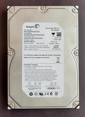 Seagate Barracuda 7200.10 750GB Internal 7200RPM 3.5" serial ATA HDD ...