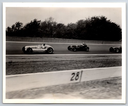Gilmore Red Lion Car #10 c1940's Auto Racing Photo 4" x 5" Stamped Ed ...