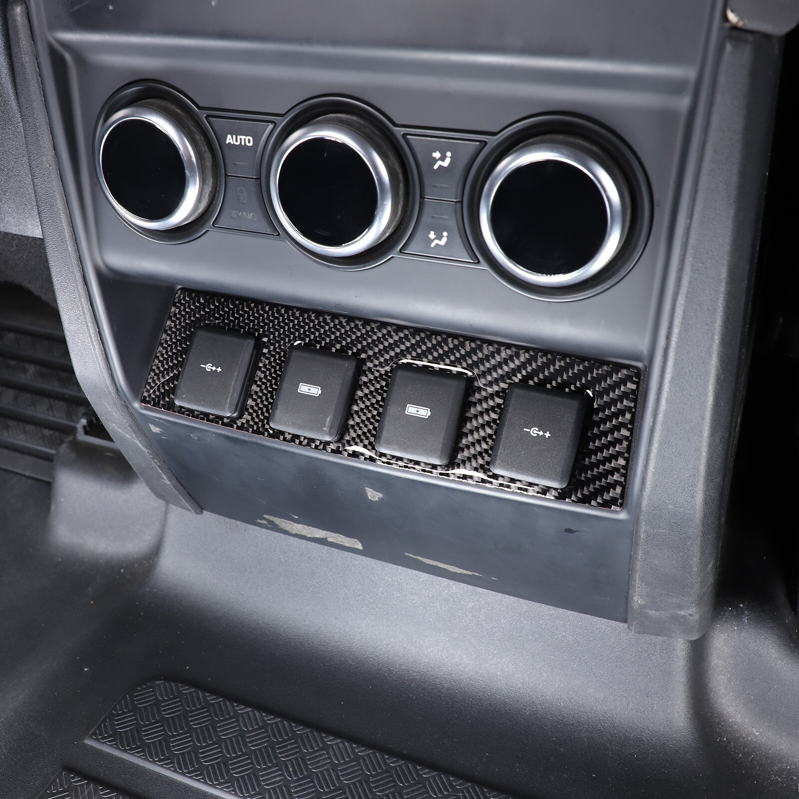 Carbon Fiber Rear charging port outer Trim sticker For LR Defender 90 ...