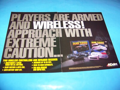 Vintage Video Game Ad 1993 Acclaim Dual Turbo Wireless Controllers | eBay