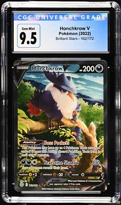 Pokémon TCG 2022 Honchkrow V Alt Art Brilliant Stars 162/172 CGC Gem ...