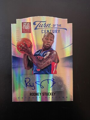2012-13 Elite Turn of the Century Rodney Stuckey card #15 Die-Cut Auto ...