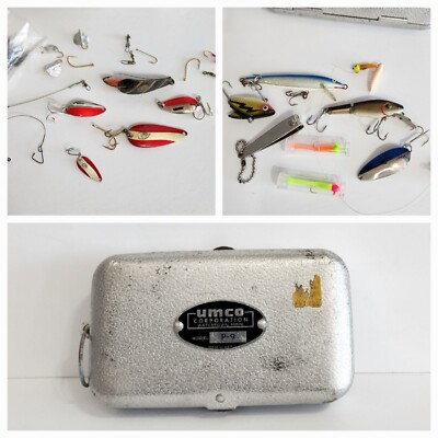 UMCO Model P9 Belt Tackle Box Lures Aluminum Little Cleo Lady Wigl ...