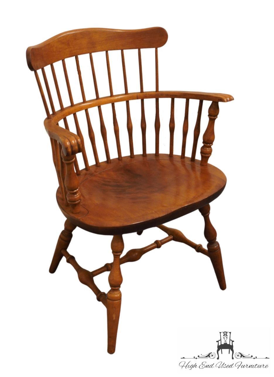 NICHOLS & STONE Solid Hard Rock Maple Colonial Early American Comb Back ...