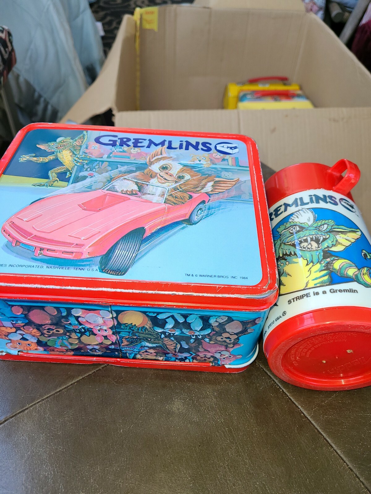 1984 gremlins lunch box and thermos Aladdin Warner bro’s good condition ...