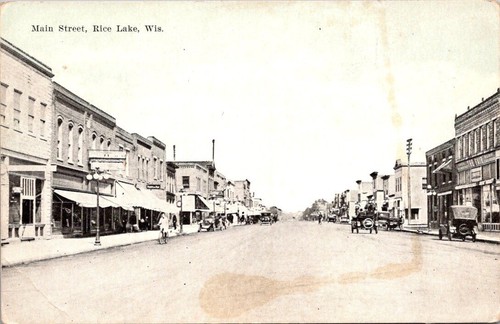 Postcard Main Street Rice Lake Wisconsin Divided back | eBay
