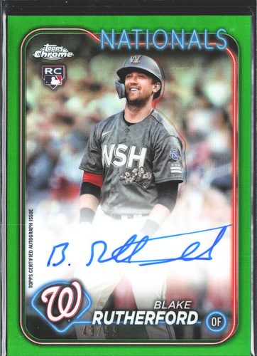 Blake Rutherford GREEN REFRACTOR AUTO RC Baseball Card 2024 Topps ...