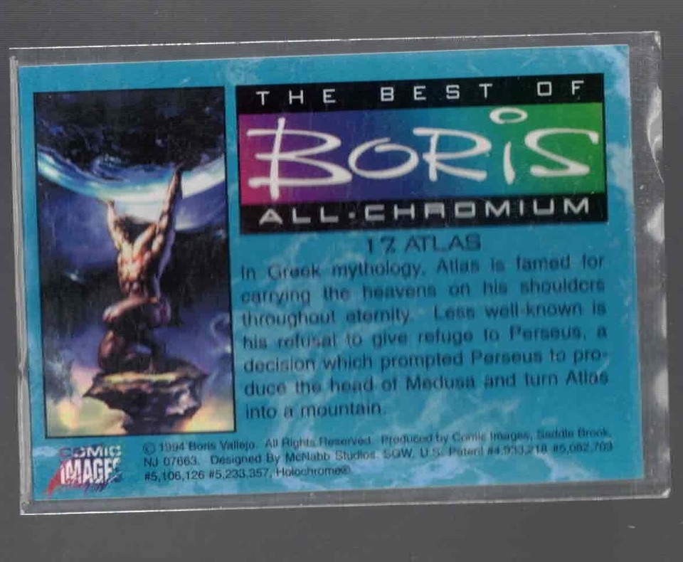 1994 THE BEST OF BORIS VALLEJO ALL - CHROMIUM CARD 17 ATLAS COMIC ...