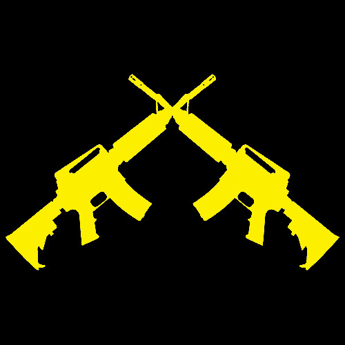 Crossed AR-15s sticker VINYL DECAL Military Service Hero Patriot ...