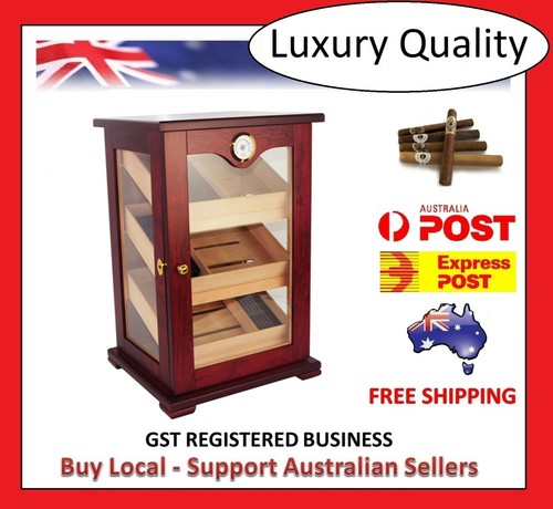 Hand Made 150+ Count Cigar Humidor Box Cabinet Mahogany Humidifier ...