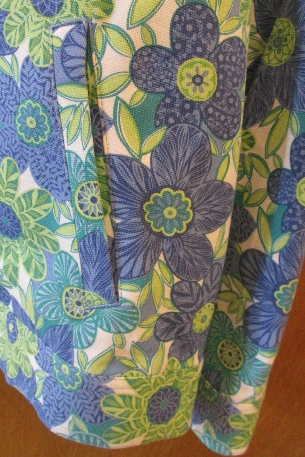 PETITES APPLESEED'S Blue FLORAL PRINT Spring JACKET SIZE Petite X Large ...