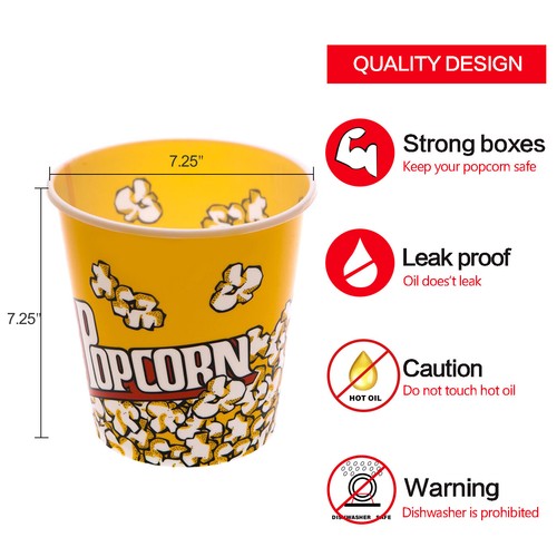 Retro Style Plastic Popcorn Containers Popcorn Boxes Bucket for Movie ...