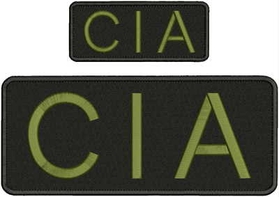 CIA EMBROIDERY PATCH 4X10 AND 2X5 hook on back BLK/OD | eBay