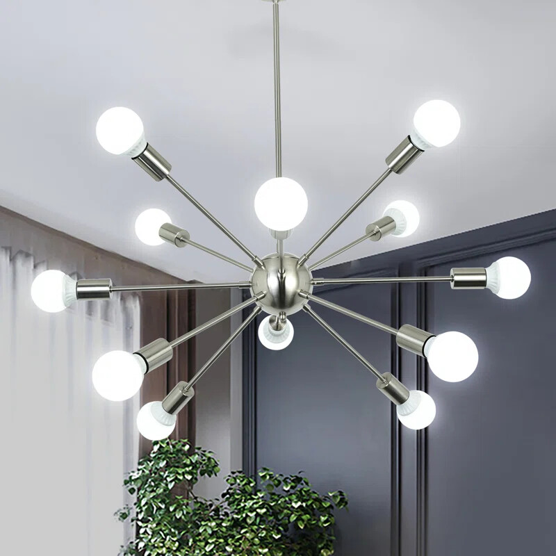 Sputnik Light Fixture Company Modern Sputnik Chandelier, 4 Light Mid
