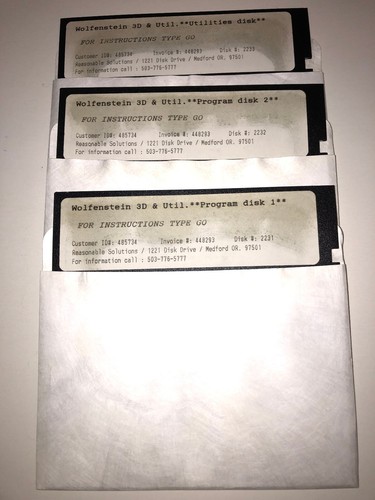 Vintage WOLFENSTEIN 3D + Utilities Rare PC DOS Floppy Computer Software ...