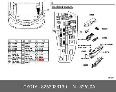 Genuine OE block assy, fusible link, 8262033130 for TOYOTA 82620-33130 ...