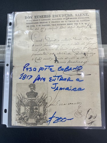 L@@K HABANA-JAMAICA PASPORT 1817 VERY RARE | eBay