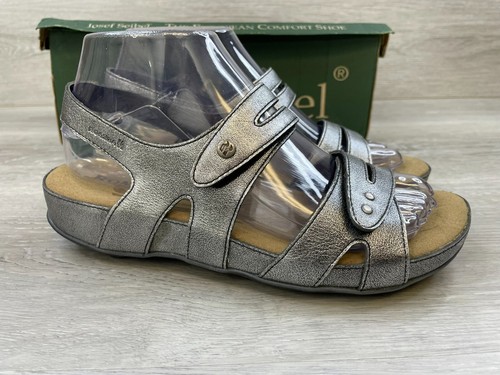 Romika Fidschi Womens Sandal 6 Silver Pewter Metallic Leather Wedge ...