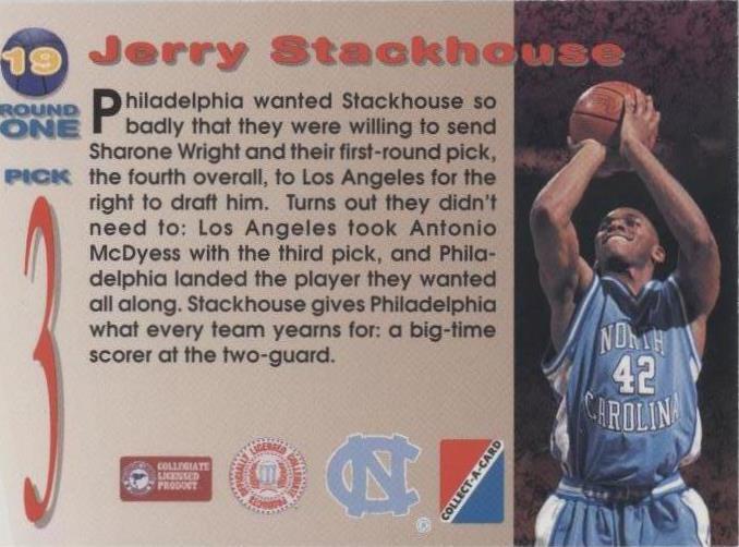 1995 Collect-A-Card Pro Draft - Jerry Stackhouse #19 for sale | eBay