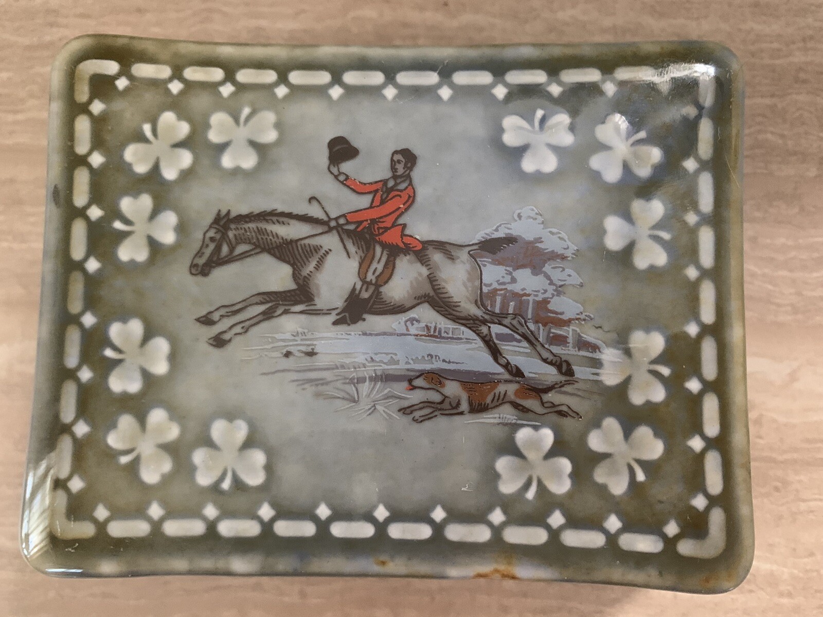 Vintage Irish Porcelain Wade Co Armagh Trinket Box Ireland Hunting ...
