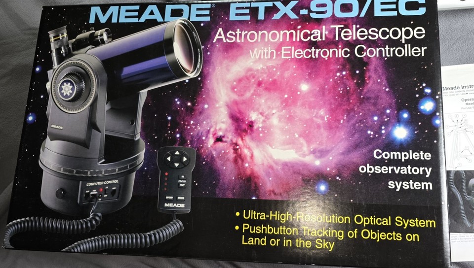 MEADE ETX-90EC Astro Telescope with Tripod & ACCESSORIES w/ Box ...