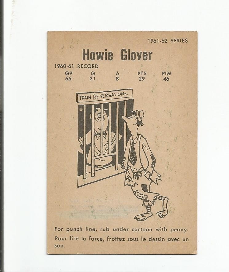 1961-62 HOWIE GLOVER PARKHURST HOCKEY CARD 19 "NICE GRADE CARD" | eBay