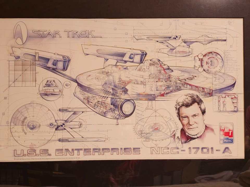 Framed and Matted Poster - AMT ERTL Star Trek - U.S.S. Enterprise-A ...
