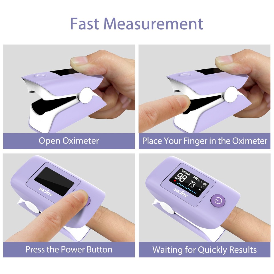 SEJOY Fingertip Pulse Oximeter Blood Oxygen Saturation Monitor SPO2 ...