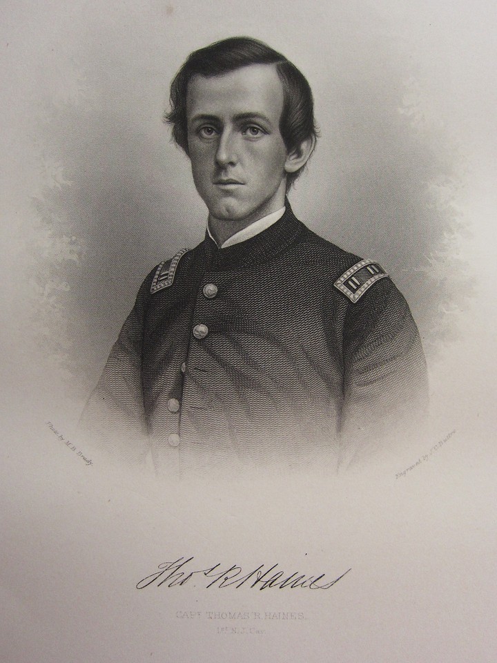 1863 ORIGINAL AMERICAN CIVIL WAR PRINT & BIOG CAPTAIN THOMAS R. HAINES ...