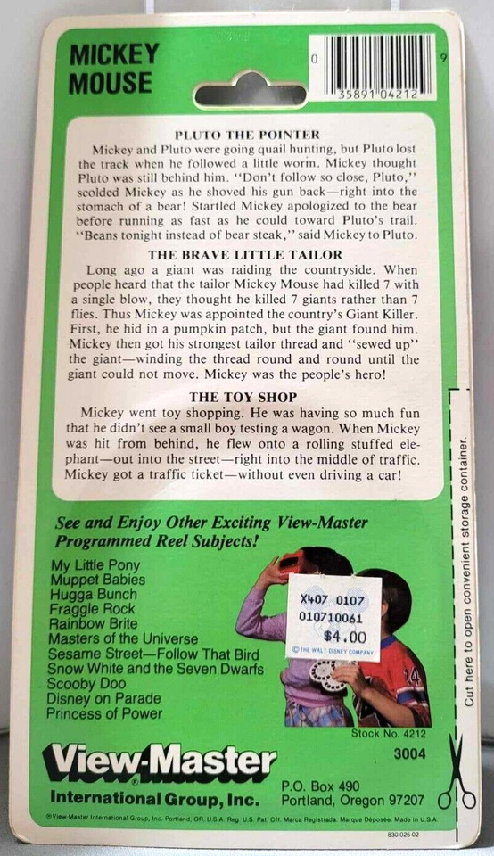 Walt Disney World Mickey Mouse View-Master Packet 3 Reels In 3D #3004 ...