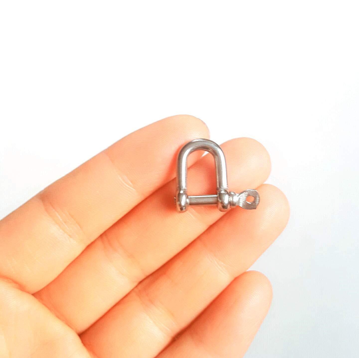 JingYi Stainless Steel Mini D Shaped Bow Shackle, 3mm, Silver Color,for ...