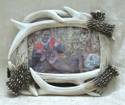 Antlers Photo Frame Holds 6x4 Picture Hunting Theme Hunters Rivers Edge ...