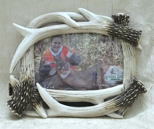 Antlers Photo Frame Holds 6x4 Picture Hunting Theme Hunters Rivers Edge ...