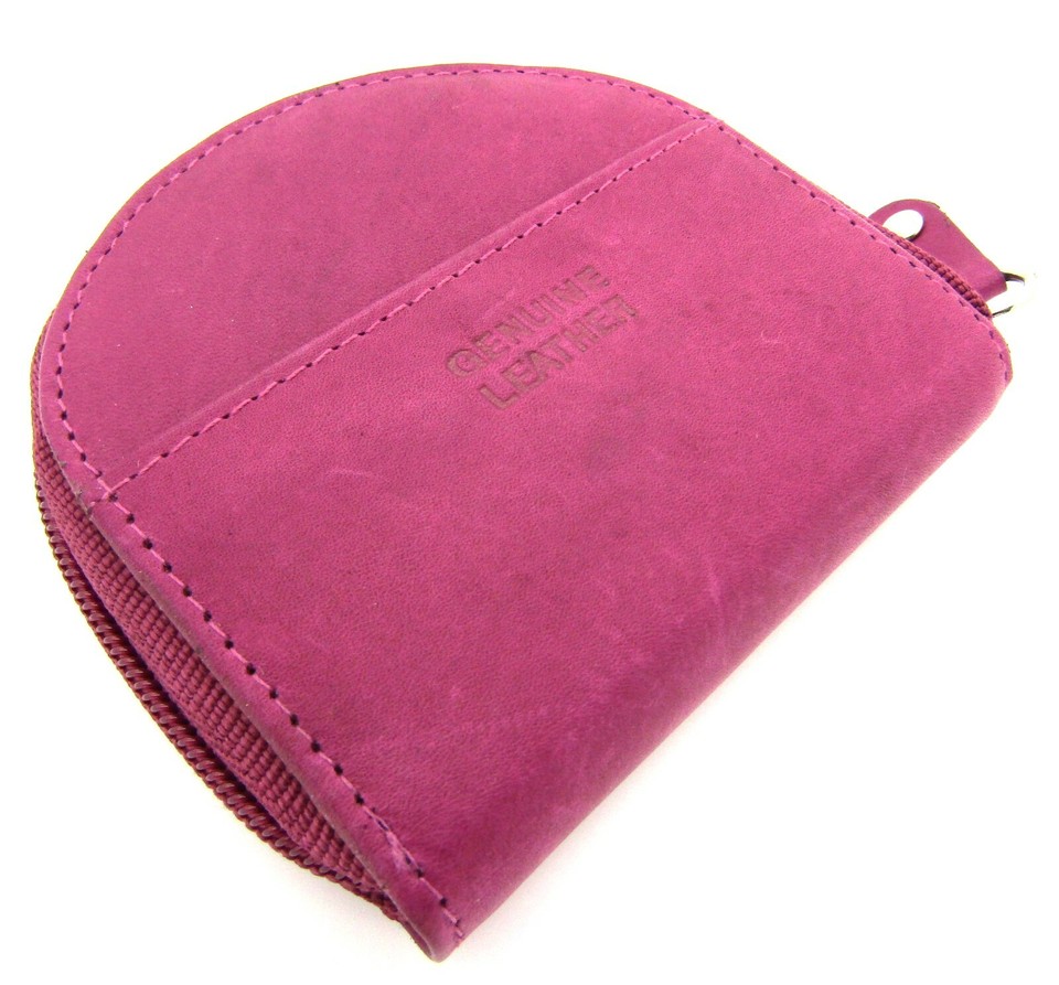 Unisex Real Premium Soft Leather Coin Pouch Zip Around Wallet Purse ...
